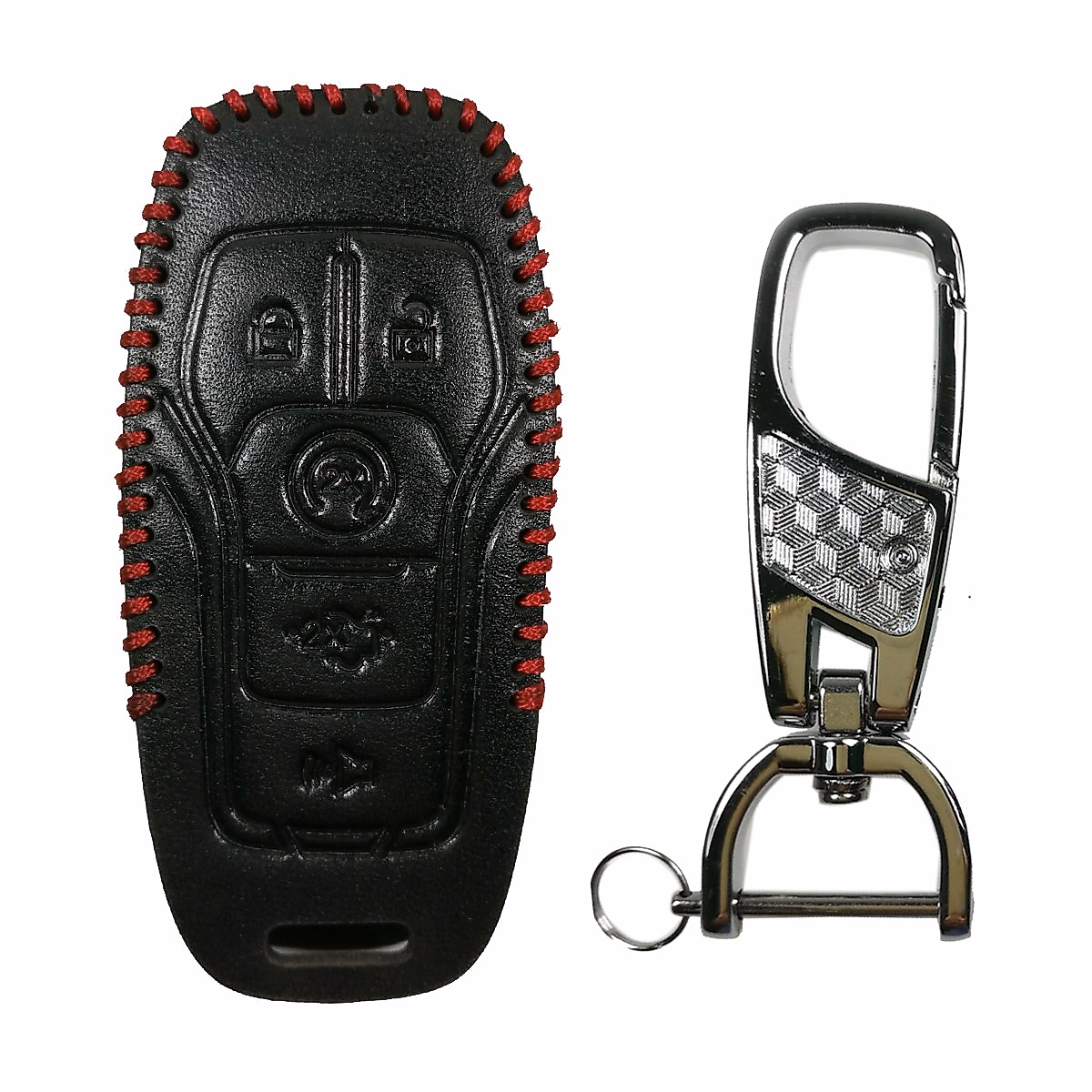 Coolbestda Leather Key Fob Cover Case Remote Keyless Entry Holder Skin Jacket for 2015 2016 2017 Ford Explorer Edge Mustang F-150 Fusion Lincoln MKZ MKC M3N-A2C31243300