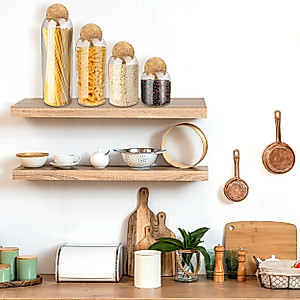 HOMEARAY Glass Food Storage Jars with Lids – Premium Transparent Cereal Jars Storage with Ball Cork Lid – Flour and Sugar Jars with Cork Stopper – Ideal for Storing Your Food