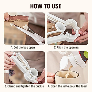 Food Bag Sealing Clip with Pour Spout, Plastic Bag Sealing Clip Food Bag Clips with Pour Spouts, Food Storage Bag Clip Suitable for Snacks Seasoning Flour Liquid, Food Freshness Clips (3)