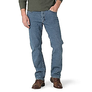 Wrangler Authentics Men's Regular Fit Comfort Flex Waist Jean, Light Stonewash, 38W x 29L