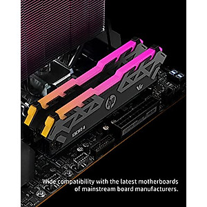 HP V8 RGB RAM 16GB Kit (8GBx2) DDR4 3000MHz CL16 1.35V Desktop Computer LED Memory - 8MG00AA#ABC