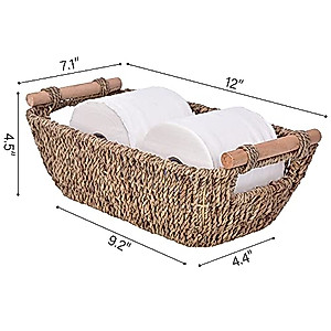 StorageWorks Hand-Woven Seagrass Wicker Baskets Set