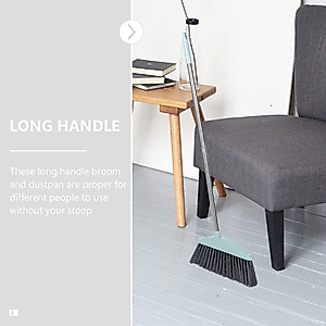 ULTECHNOVO 1 Set Garbage Shovel Cleaning Scraper Long Handle Broom Floor Sweeping Broom Long Handle Dust Pan Broom and Dust Pan Ladlebroom Home Stainless Steel Office Dustpan Indoor