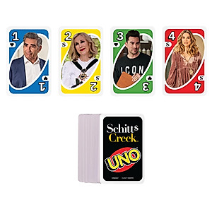 Mattel Games ​​UNO Schitt's Creek Card Game for Teens & Adults for Family or Game Night with Special Rule for 2-10 Players
