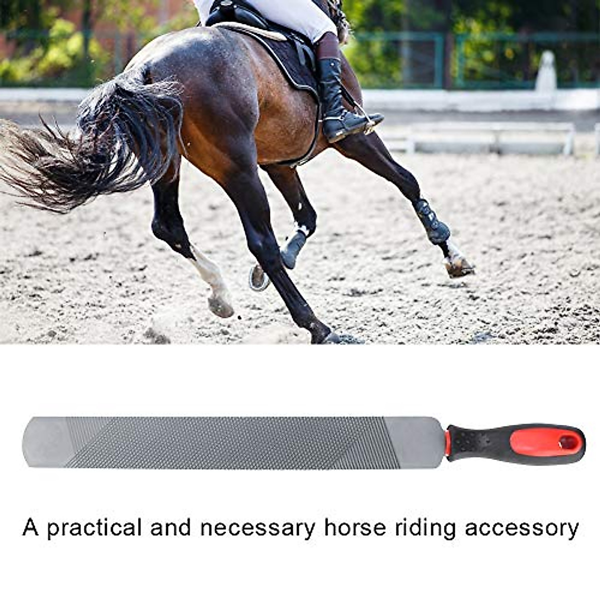 BRDI Horseshoe File, Double-Sided Farrier Hoof Rasp T12 Carbon Tool Steel Hoof Trimming Shoeing Tool for Horseshoe Trimming