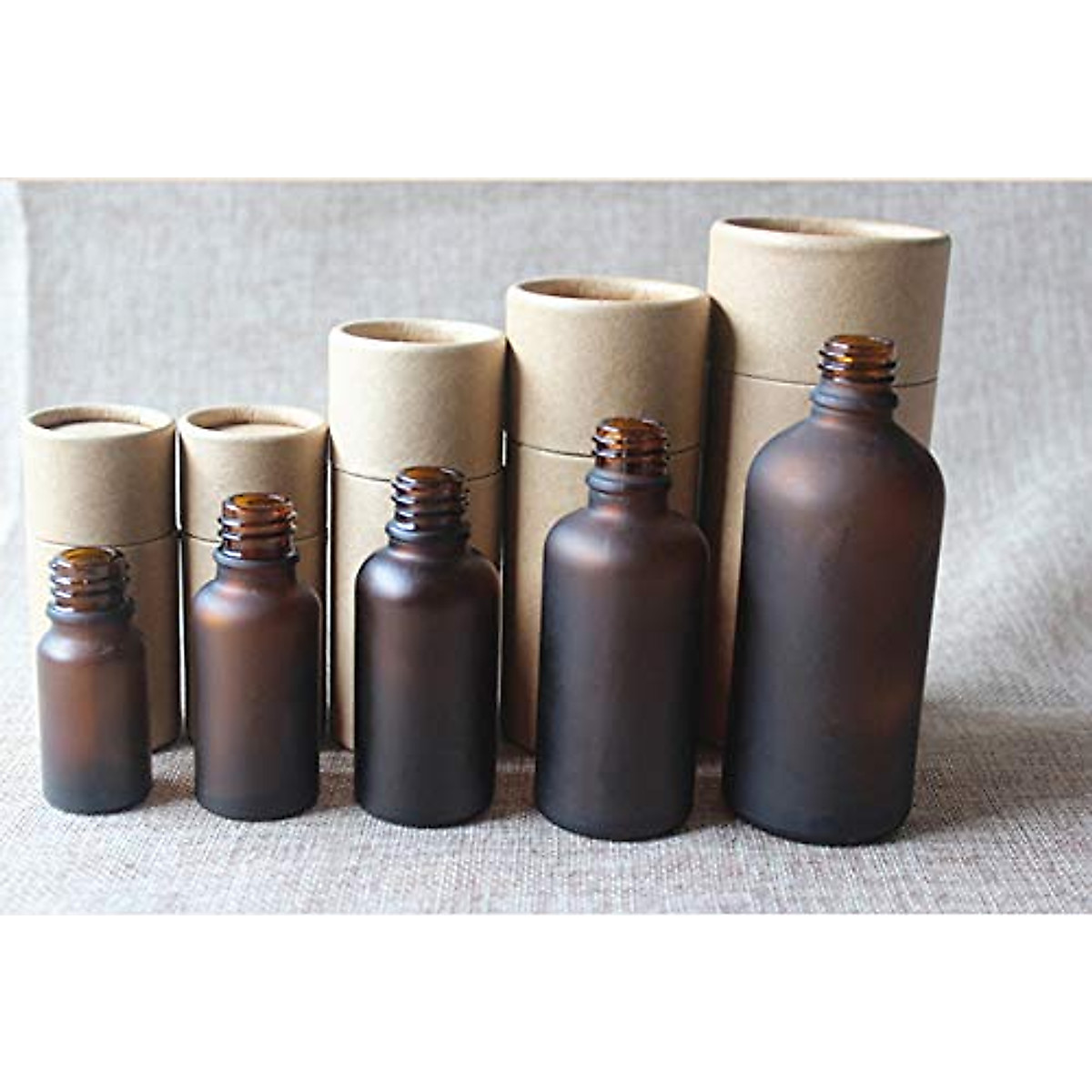 Empty Kraft Paper Jar Tube Cardboard Boxes,Essential Oil Bottle Packaging Box Gift Paper Tube Packing Box With Lid Round Paper Cardboard Boxes,5pcs (100ML)