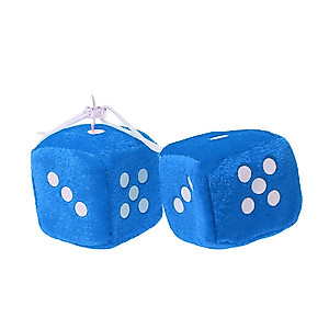 A FEI 1 Pair Fuzzy Dice Dots Rear View Mirror Hanger Decoration Car Styling Accessorie