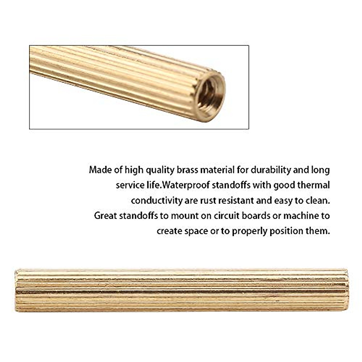 100Pcs Male Hex Brass PCB Motherboard Spacer Standoff, Computer Case M2 Single Head Male Brass Standoff Fastener Accessory for Computer Main Board(M2*25)