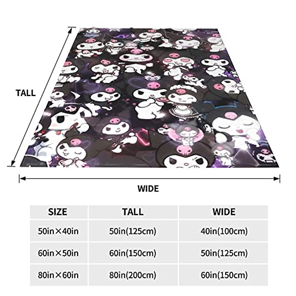 Kawaii Super Soft Blanket Cute Plush Blanket All Season Flannel Fleece Blanket for Kids Adult Sofa Bedding Living Room Decor 50"X40"