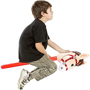 Inflatable Stick Horse,Inflatable Horse Head on Stick Horse Costume Pony/Halloween/Western Cowboy/Horse Baby Shower Birthday Party Decorations Supplies Favors Prop, 37 Inch (Red)