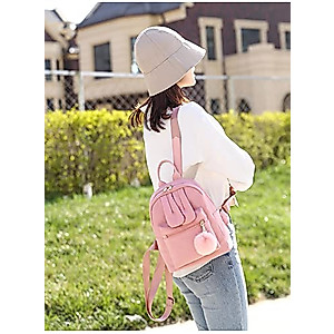 ZFOFLIK Bunny Backpack for Gilrs,Mini Purse Backpack Cute Kawaii Backpack Small Bunny Purse backpack with Plush Pendant(Pink)