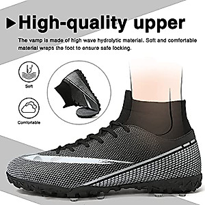 ISoccer Shoes Mens Soccer Cleats Women Turf Soccer Shoes Men Tacos De Futbol para Hombre Football Cleats for Big Boy Zapatos De Futbol para Hombres Futbol Futsal Shoes High Top Shoes TF