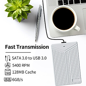 JFamiglia 206+ AAA PC-Games Built-in 5T External Hard Drive,Real-Time PC Gaming Like S-team Games/RPG/FPS/AVG,SATA 3 to USB 3.0,Plug & Play Video HDD for Windows 8.1/10,Up 6GB/s,Black(Hyper Base PN5)