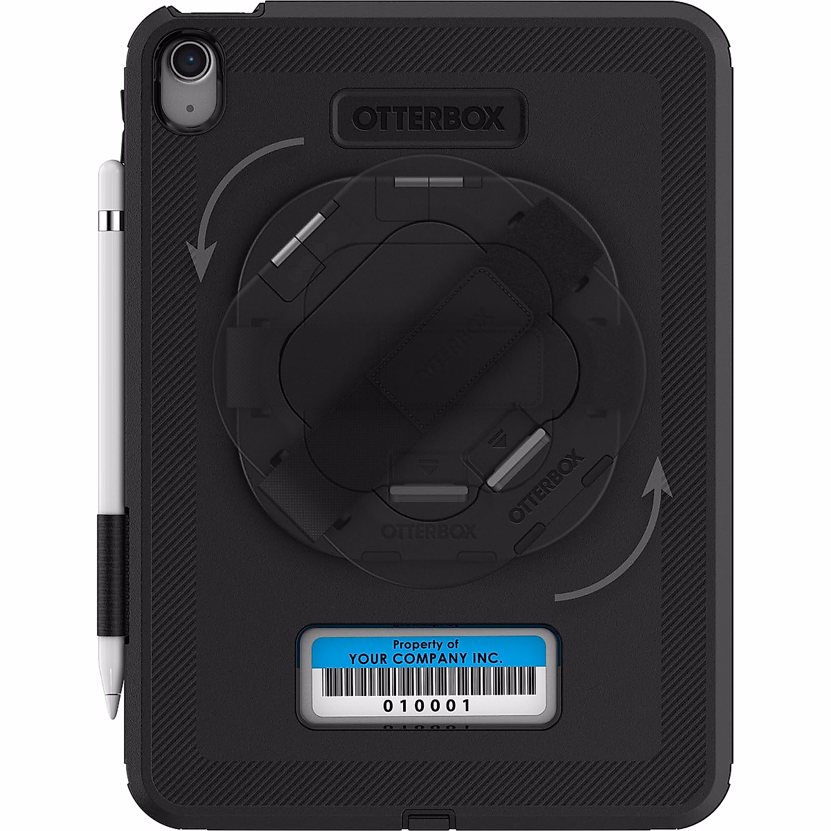 OtterBox DEFENDER FOR BUSINESS W/ KICKSTAND/HANDSTRAP for iPad 10th Gen (ONLY) V2 - BLACK, rugged & durable, port protection, includes shield-stand (Non-Retail Packaging)