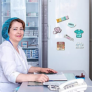 12 Pieces Nurse Refrigerator Magnets Nursing Magnetic Stickers Nursing Stickers Funny Nursing School Essentials Medical Nursing Student Stickers Magnetic Nurse Decal for Refrigerator Laptops Locker