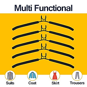 Esthesia Hangers 2 Pack 5 in 1 Multi Layer Hangers Non-Slip Eva Foam Padded Heavy Duty Thick Hanger Closet Storage Detachable Hanger for Suit Coat Shirt Skirt T-Shirt Pants(Space Saver)