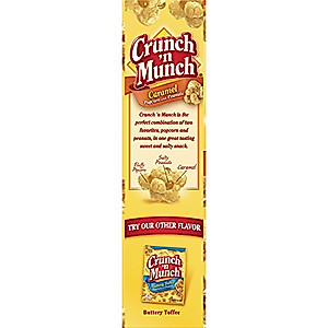 CRUNCH 'N MUNCH Caramel Popcorn with Peanuts, 3.5 oz. (Pack of 12)