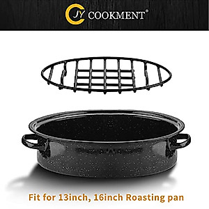 JY COOKMENT Cooling Roasting Rack with Integrated Feet, Enameled Coating, PTFE Free, Great for Cooking, Drying, Grilling, Dishwasher Safe (10inch*6.5inch)