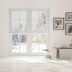 Calyx Interiors 1” Cordless Vinyl Mini Blinds, White, 22.5" W x 36" H, 04MV2224360