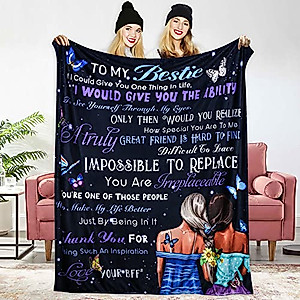 Funny Best Friend Throw Blanket 50" x 60"- Ultra Soft Sister Blankets for Women Bestie Blanket Friendship Blanket Birthday Gifts for Women 50x60 Inches