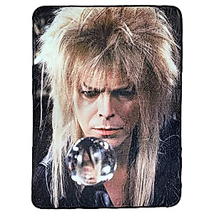 Surreal Entertainment Labyrinth The Movie Jareth The Goblin King Super Soft Fleece Throw Blanket, Black, One Size