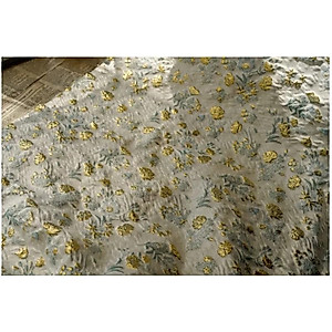 XMTXZYM 2 Meter Yarn Dyed Jacquard Fabric Embossed Flower Spring and Autumn Dress DIY Sewing Fabric