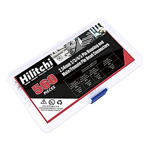 Hilitchi 560Pcs 2.54mm 2/3/4/5 Pin Housing and Male/Female Pin Head Connector Adapter Plug Set Perfectly Compatible with JST-XHP