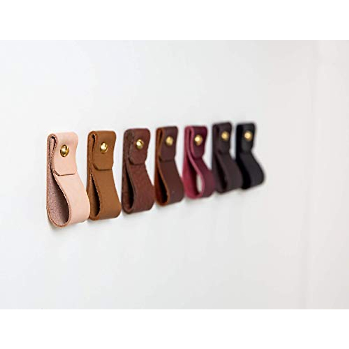 KEYAIIRA - Small Leather Wall Hook, minimalist leather strap hanger for bath towel holder leather wall hook strap towel hook bathroom decor brass towel ring nordic home