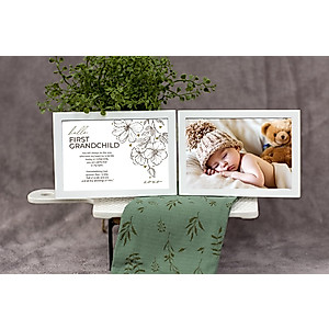 First Grandchild Gift for New Grandparents - Poetry Frame (White)