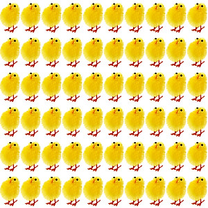 Peohud 60PCS Easter Chicks, Mini Yellow Chicks Easter Hunt Decorations for Kids Party Favors, Easter Basket Stuffers
