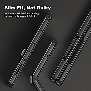 Kaiiecal for Samsung Z Fold 4 Case: [Hidden Kickstand] [Wireless Charging], Full Body Hinge Protection Slim Case, Built-in Screen Protector Phone Stand Case for Samsung Galaxy Z Fold 4 5G Black