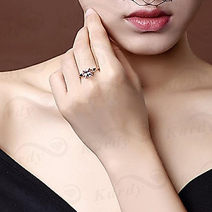 Kardy Fashion Amazing Genuine Morganite Gemstone Real Diamond Solid 14K Rose Gold Engagement Wedding For Women Ring Set