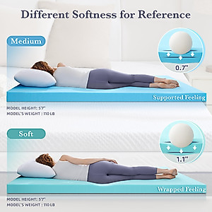 SINWEEK 3 Inch Gel Memory Foam Mattress Topper Queen Size, Mattress Pad for Body Pressure Relief, Cooling Bed Topper with Breathable Soft Cover, CertiPUR-US Certified, Medium Version.