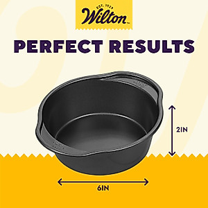 Wilton Perfect Results Premium 6-inch Non-Stick Round Cake Pan Set, 2-Piece, Steel