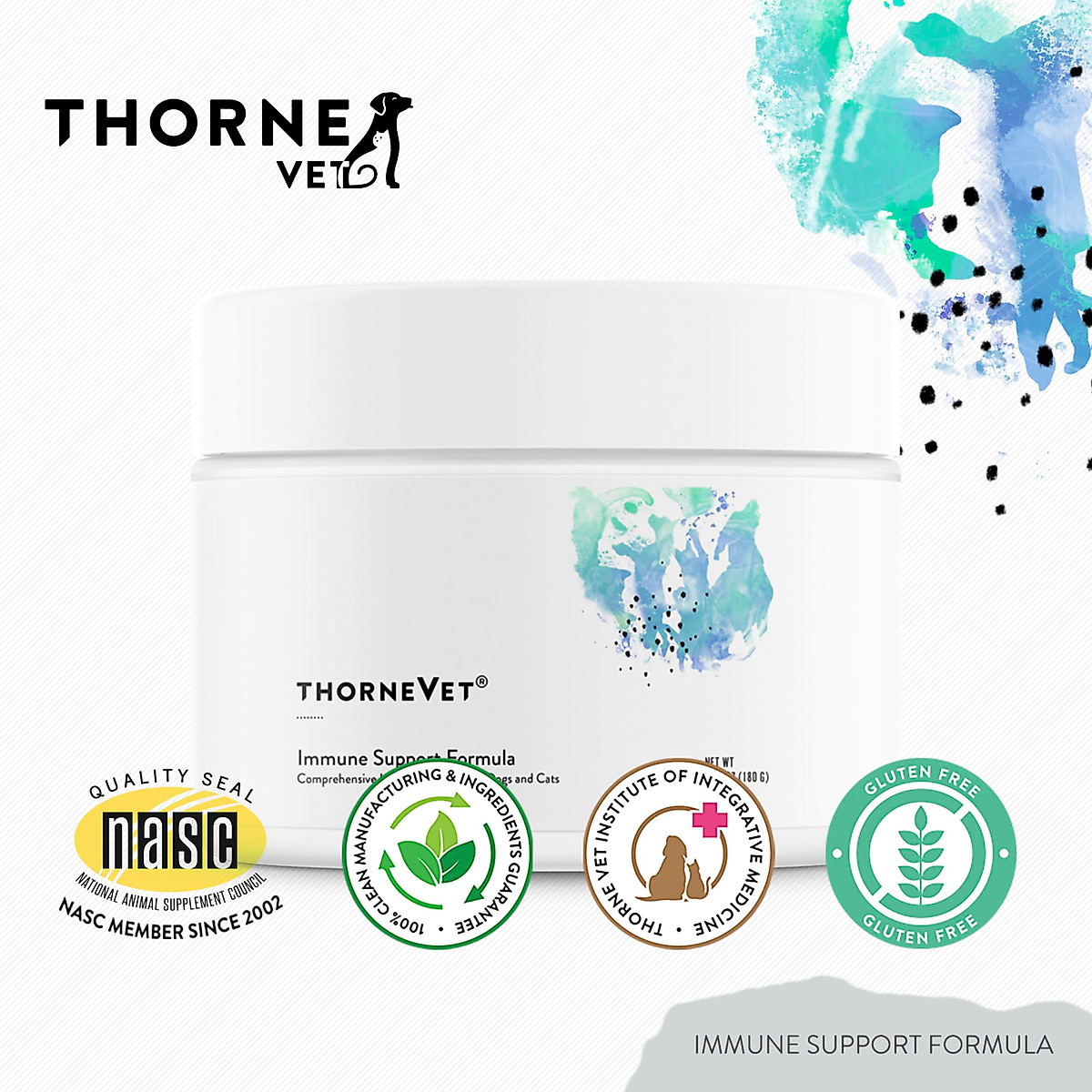 ThorneVET Immune Support Formula Powder – Immune Support for Dogs & Cats, 90 Scoops