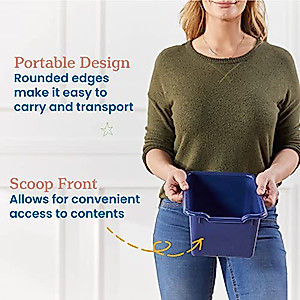 ECR4Kids Scoop Front Storage Bins, Multipurpose Organization, Navy, 10-Piece