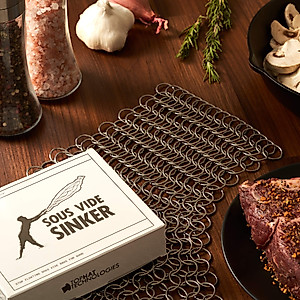 TopHat Sous Vide Sinker Food Grade Weights (1.2 LB) Heavy-Duty Stainless Steel Weights with Clips for Precise Cooking - Food Grade Sous Vide Accessory - Safe and Convenient Sous Vide Cooking Solution