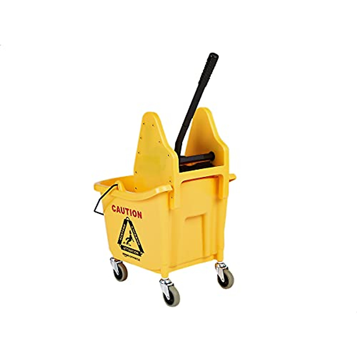 AmazonCommercial Mop Bucket and Down Press Wringer Combo, 35-Quart, Yellow