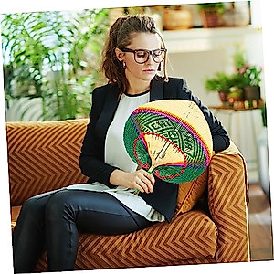 Garneck 2pcs Cattail Fan Natural Bamboo Wicker Wall Decor Hand Fans for Weddings Headboard Fan Palm Fan Bamboo Decor Bamboo Fan Retro Decor Cool Pu Fan Hawaii Banquet Literature and Art