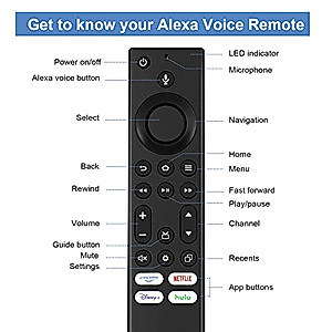 NS-RCFNA-21 CT-RC1US-21 Replacement Voice Remote Control fit for Insignia & Toshiba Smart fire TV 32LF221C19 TF-32A710U21 NS-24DF310NA21 NS-75F301NA21 NS-55DF710NA19
