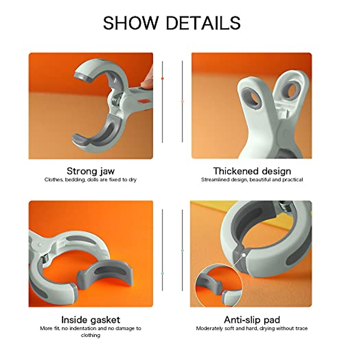 oAutoSjy 5pcs Plastic Clothes Pins, Clothespins Heavy Duty Beach Towel Clips Laundry Clothes Clips, Indoor Outdoor Household Windproof Clamps for Quilt Blanket Curtain, No Trace Fixed Large Clip Green