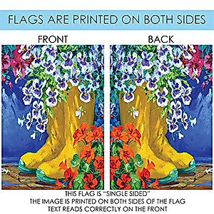 Toland Home Garden 119994 Boots And Blossoms Flower Flag 12x18 Inch Double Sided Flower Garden Flag for Outdoor House Boots Flag Yard Decoration