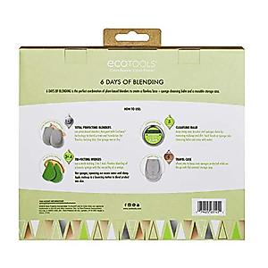 Ecotools Beauty Makeup Sponge Set, 4 Blenders, With Sponge and Brush Cleaner, Includes Travel Accessory Case