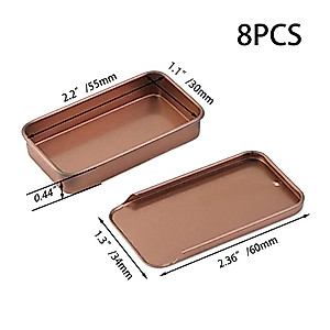 Tighall 8PCS Metal Slide Top Tin Containers Rectangle Tin Box Empty Storage Tins for Lip Balm Candles Crafts Candies Jewelry Crafts (2.2"*1.1"*0.4",Rose Gold)