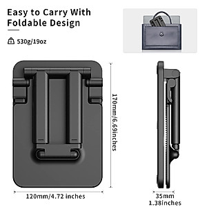 TriPro Tablet Stand -Portable Monitor Stand,4.72" Wide, Adjustable & Foldable, Super Sturdy, Holder for Desk Compatible with iPad/Tablets/Monitor 7"-15.6" and Surface Pro