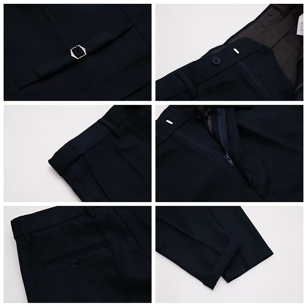 WEEN CHARM Men's Slim Fit 3 Piece Tuxedo Suit One Button Shawl Lapel Blazer Jacket Vest Pants Set Blue