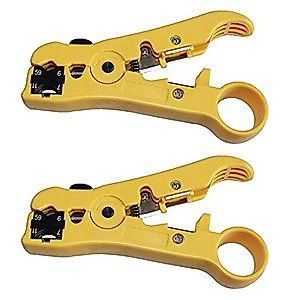 Pack 2pcs Universal Cable Wire Stripper Cutter Stripping Tool for Flat or Round UTP Cat5 Cat6 Wire Coax Coaxial