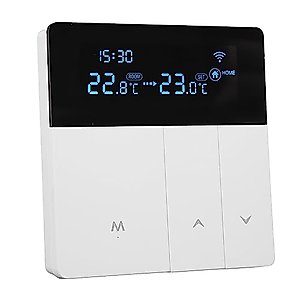 AC90V‑240V Digital Thermostat Floor Heating Thermostat Gas Boiler Temperature Controller 5-60℃ LCD Display APP Control NTC Programmable for Hotels Villas Apartments Office