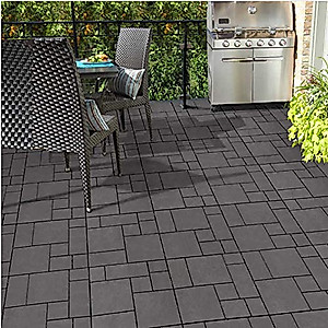 Multy Home Deck Tile 12" x 12" Mosaic, Slate (10 Pack)