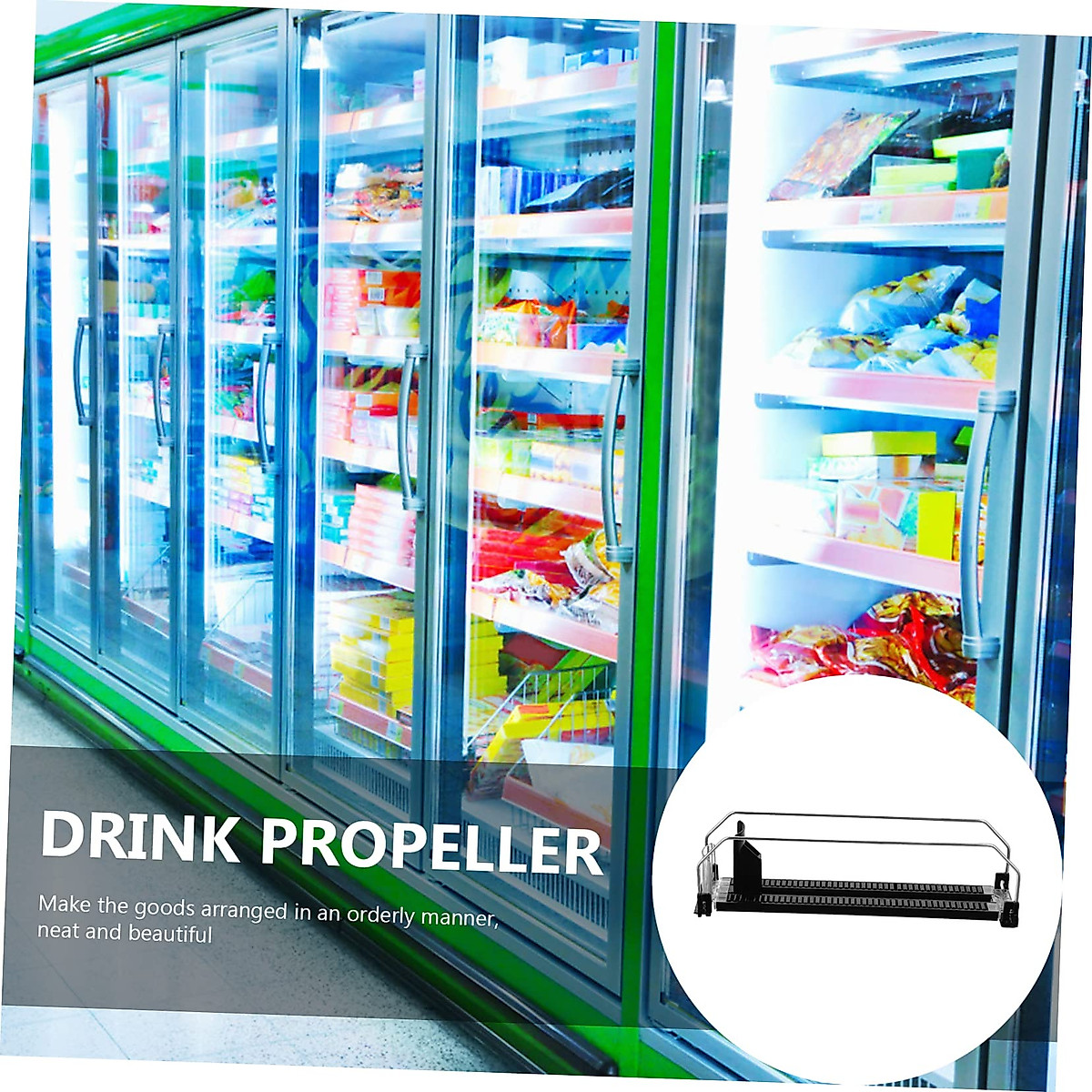Angoily Propeller Mini Frigde Magnetic Drink Holder Mini Vending Machines Drink Plastic Replenishment Pusher Fridge Soda Can Organizer Mini Fridge Organizer Drink Pusher Drink Puller Food